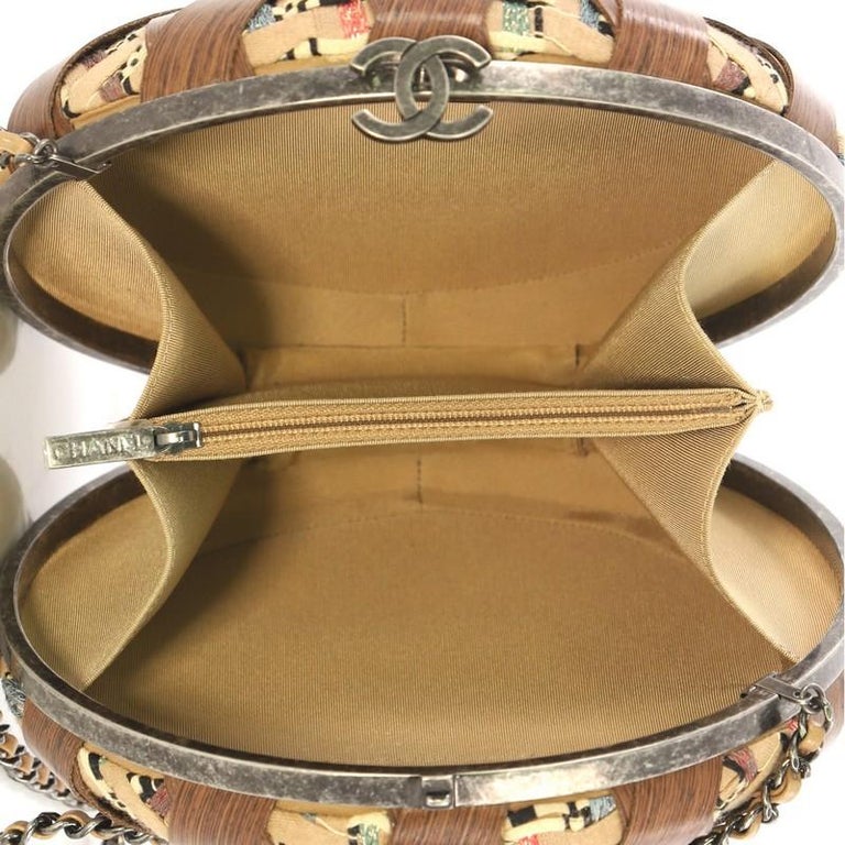 Chanel Havana By Night Minaudiere Woven Wood and Tweed at 1stDibs