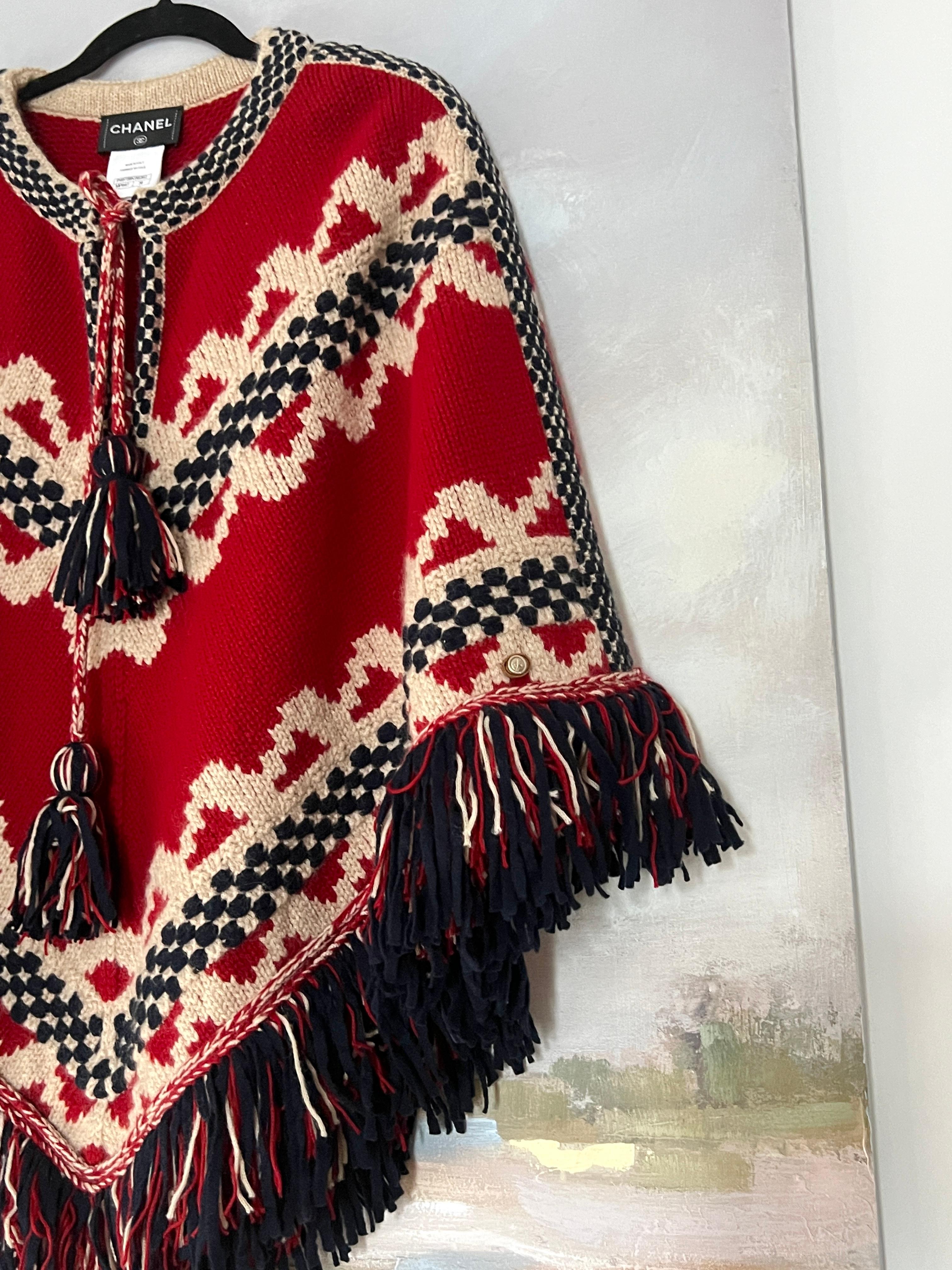 Chanel Iconic Dallas Collection Poncho For Sale at 1stDibs