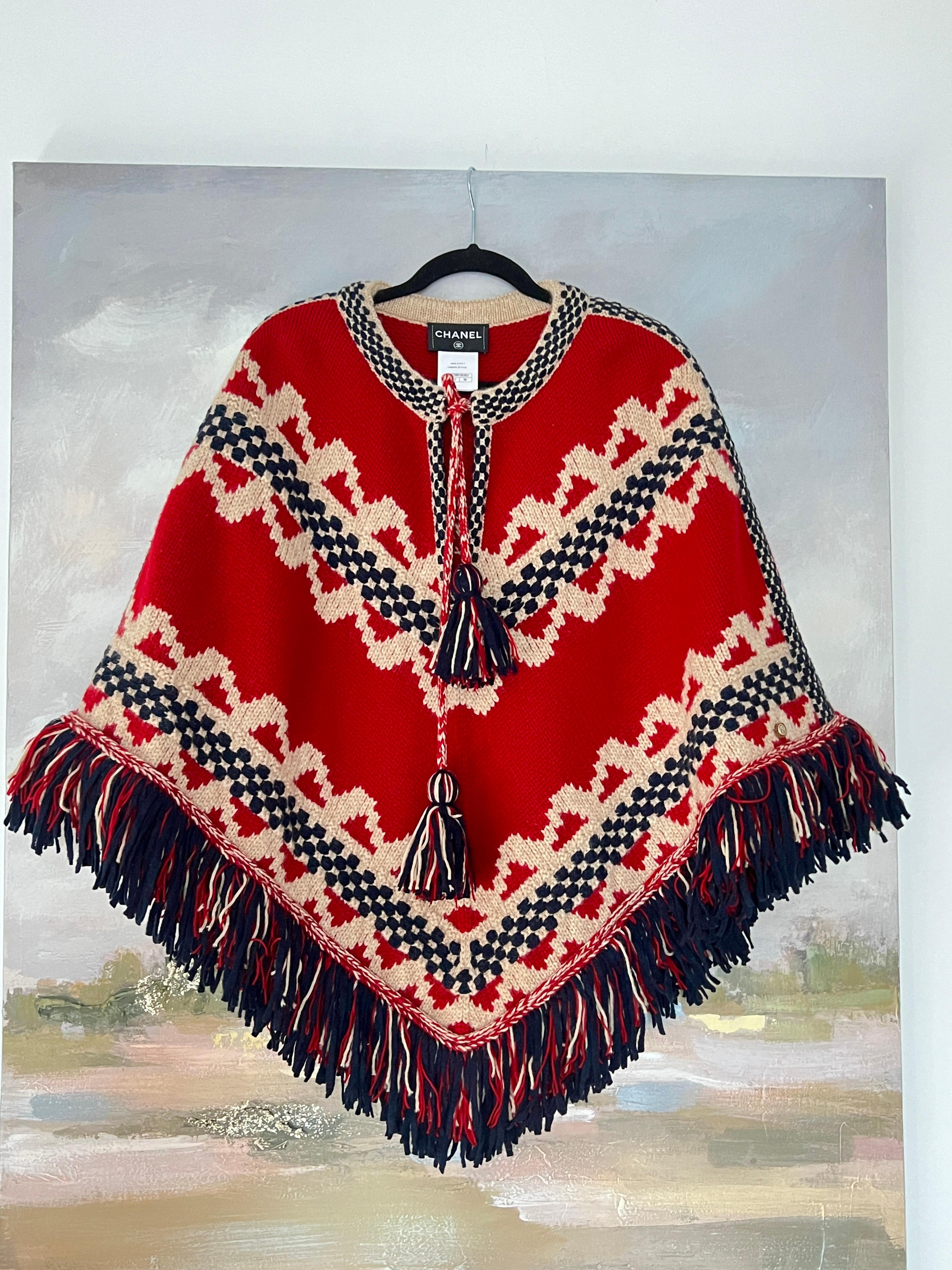 Chanel Iconic Dallas Collection Poncho For Sale at 1stDibs