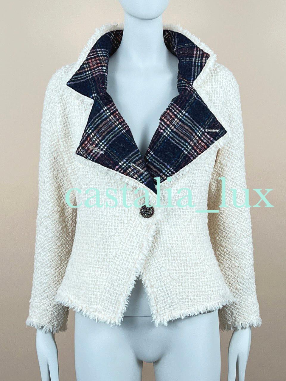 Chanel Iconic Paris / Edinburgh CC Jewel Buttons Tweed Jacket For Sale at 1stDibs