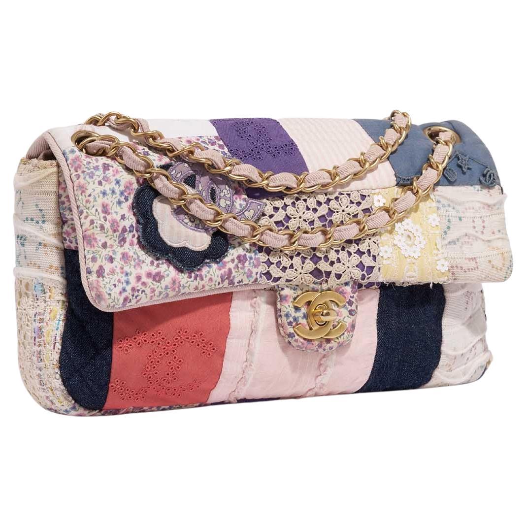 Chanel Iconic Tweed Patchwork Small Classic Flap Shoulder Bag For Sale ...
