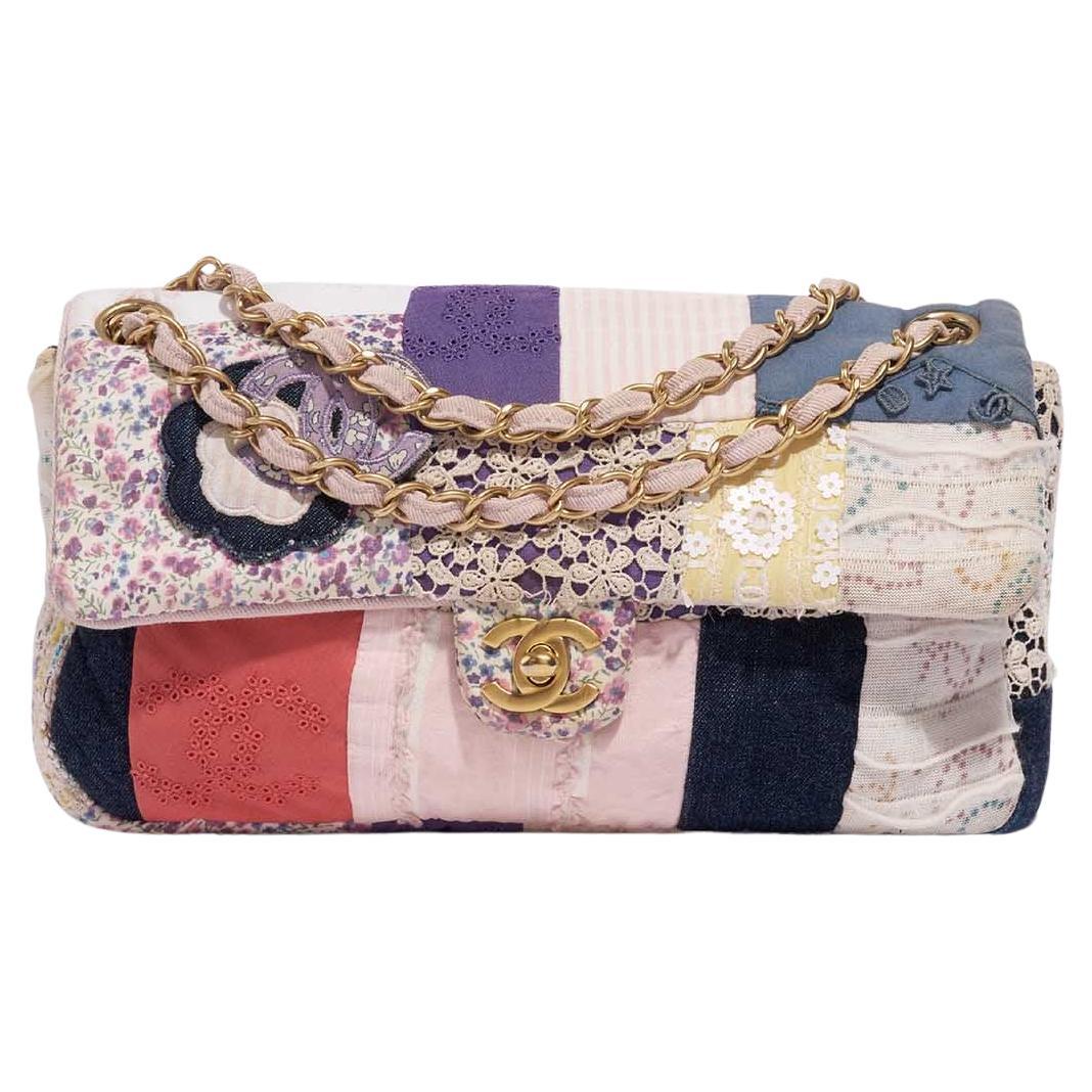 Chanel Iconic Tweed Patchwork Small Classic Flap Shoulder Bag For Sale ...