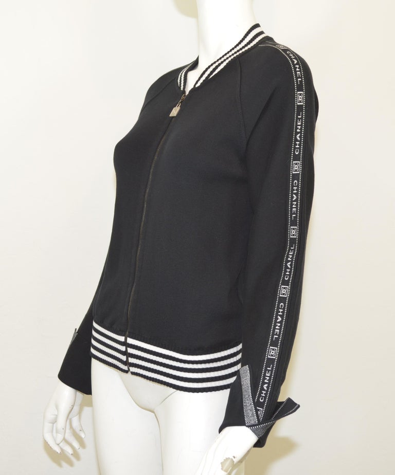 Chanel Identification Cotton Logo Track Jacket 2004 Sz 38 at 1stDibs ...