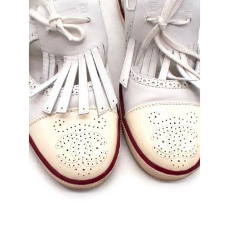 Chanel Identification Fringed Cut-out Brogues For Sale at 1stDibs