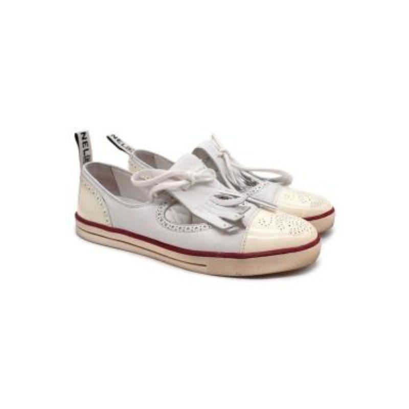 Chanel Identification Fringed Cut-out Brogues For Sale at 1stDibs