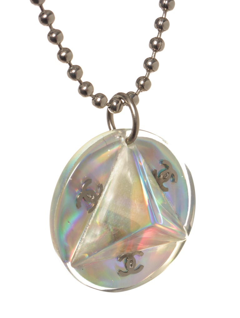 Chanel Iridescent CC Gem Necklace For Sale at 1stDibs