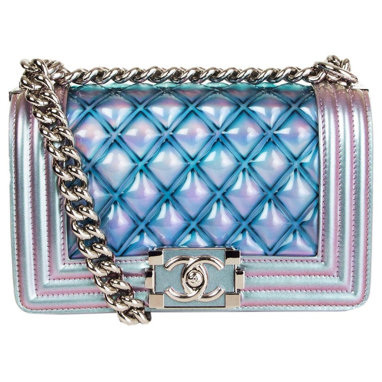 CHANEL iridescent purple WATER BOX SMALL Shoulder Bag Mermaid PVC at ...