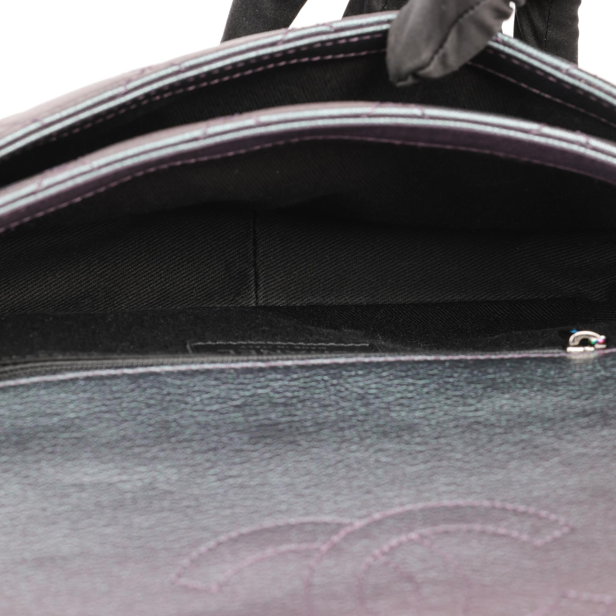 CHANEL Iridescent Quilted Calfskin Leather Small Double Carry Flap Bag ...