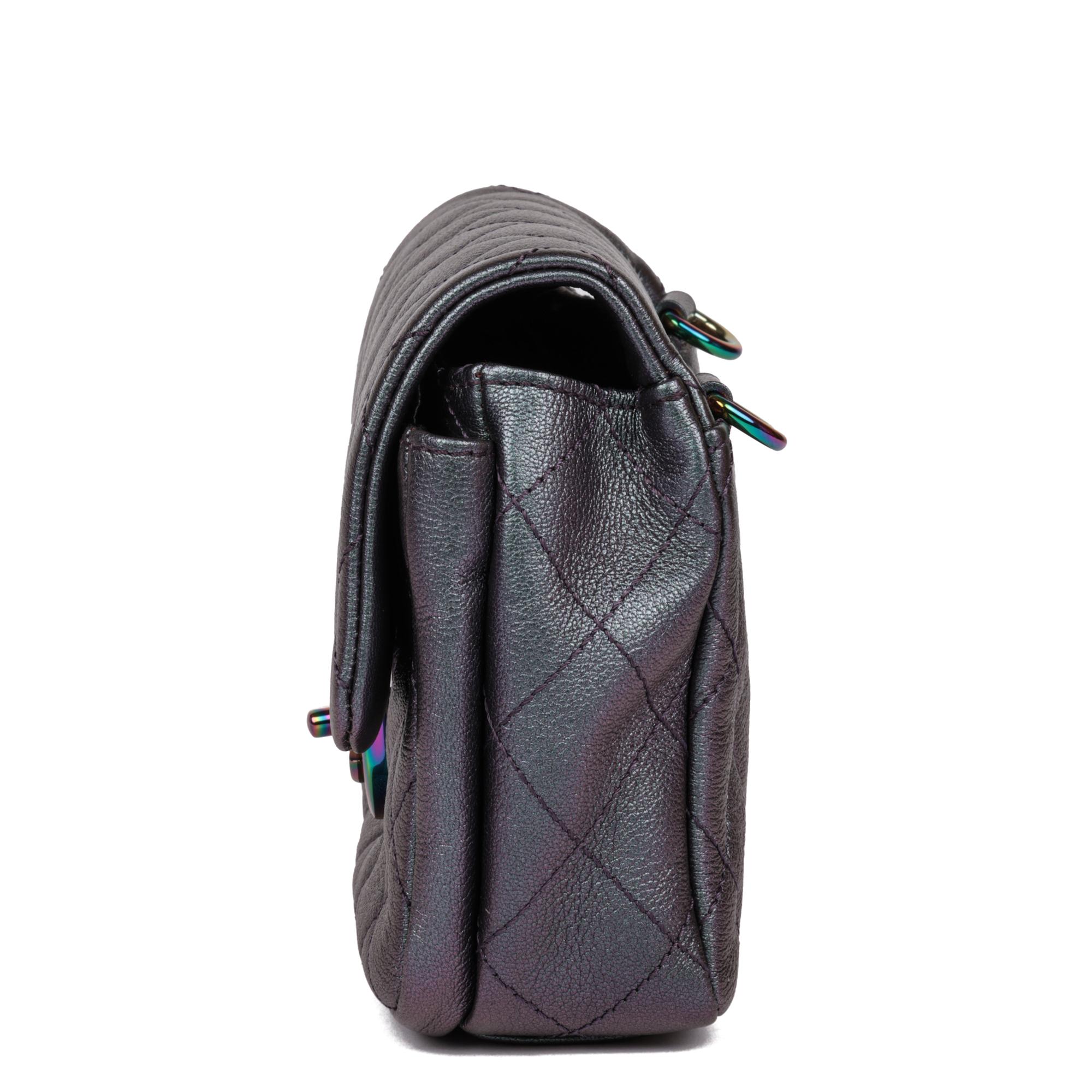 CHANEL Iridescent Quilted Calfskin Leather Small Double Carry Flap Bag ...