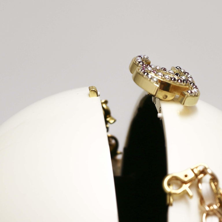 CHANEL Ivory Color Sphere Bag with Pearl Strap at 1stDibs