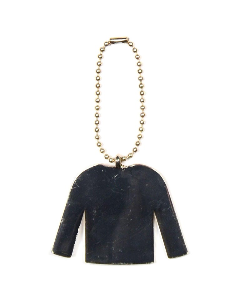 Chanel Ivory Enamel and Faux Pearl Jacket VIP Key Chain/Charm For Sale ...