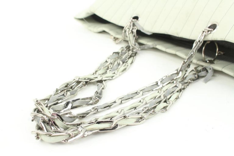 Chanel Ivory Vertical Quilted Lambskin Secret Label Chain Tote 20ca127s ...