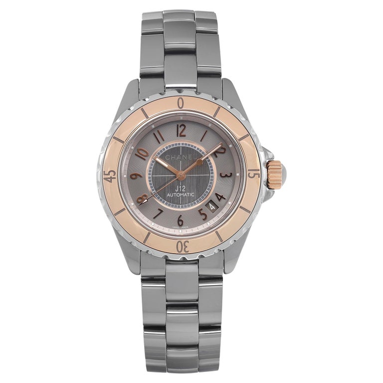 Chanel J12 Titanium Ceramic Grey Dial Automatic Ladies Watch H4185 For ...
