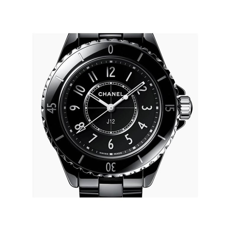 Chanel J12 Black Ceramic Quartz Movement Ladies Watch H5695 For Sale at ...