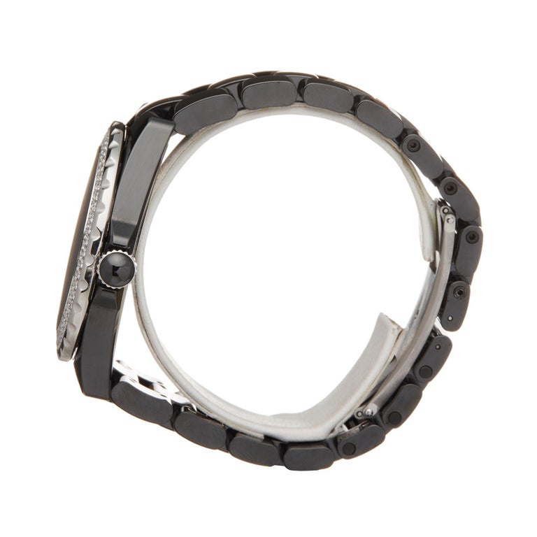 Chanel J12 Diamond Ceramic H2014 Wristwatch at 1stDibs