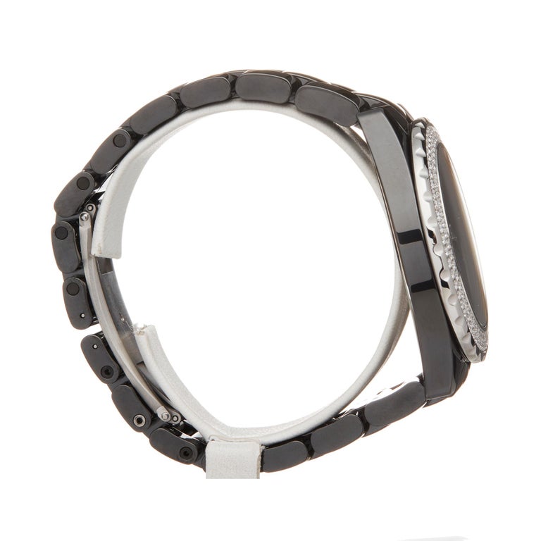 Chanel J12 Diamond Ceramic H2014 Wristwatch at 1stDibs