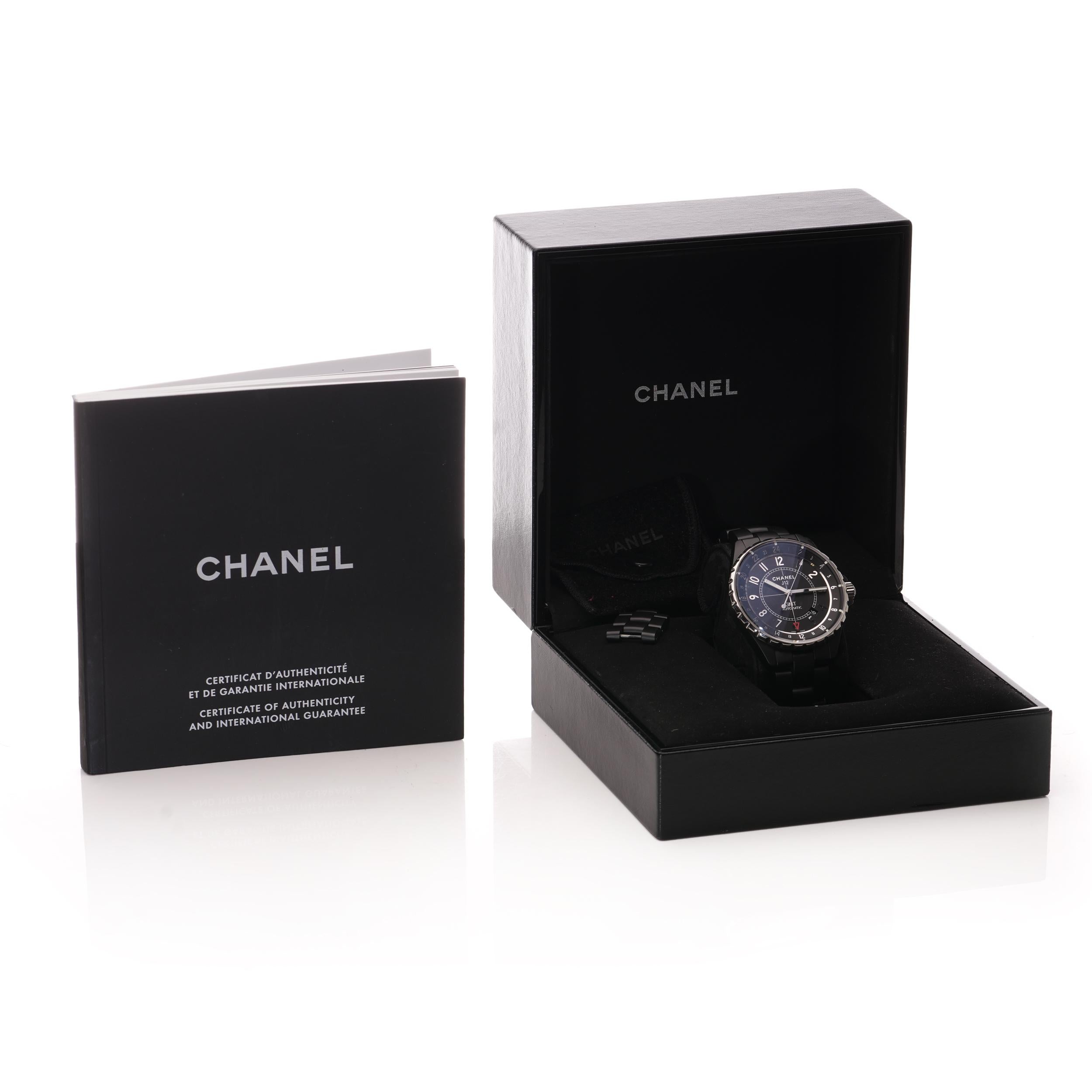 Chanel J12 GMT Ceramic Automatic Men's Wristwatch For Sale at 1stDibs