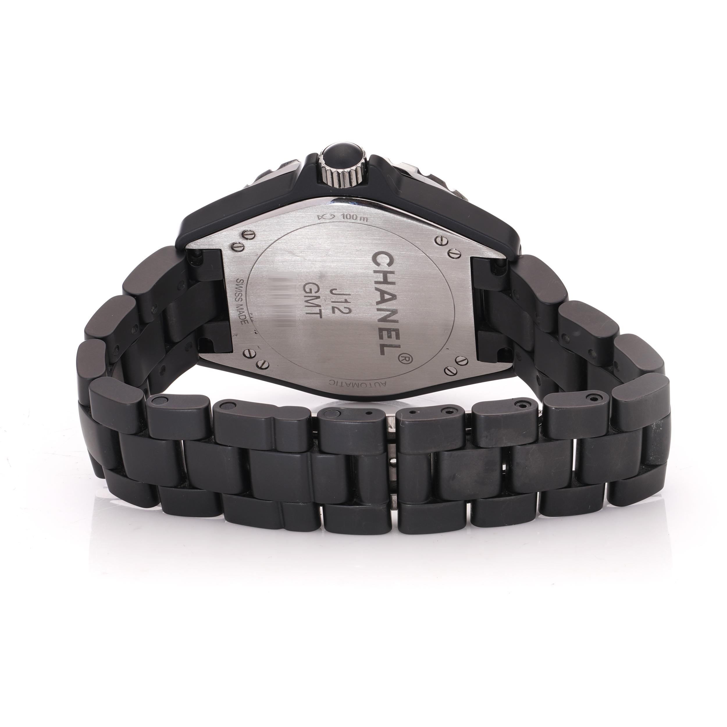Chanel J12 GMT Ceramic Automatic Men's Wristwatch For Sale at 1stDibs