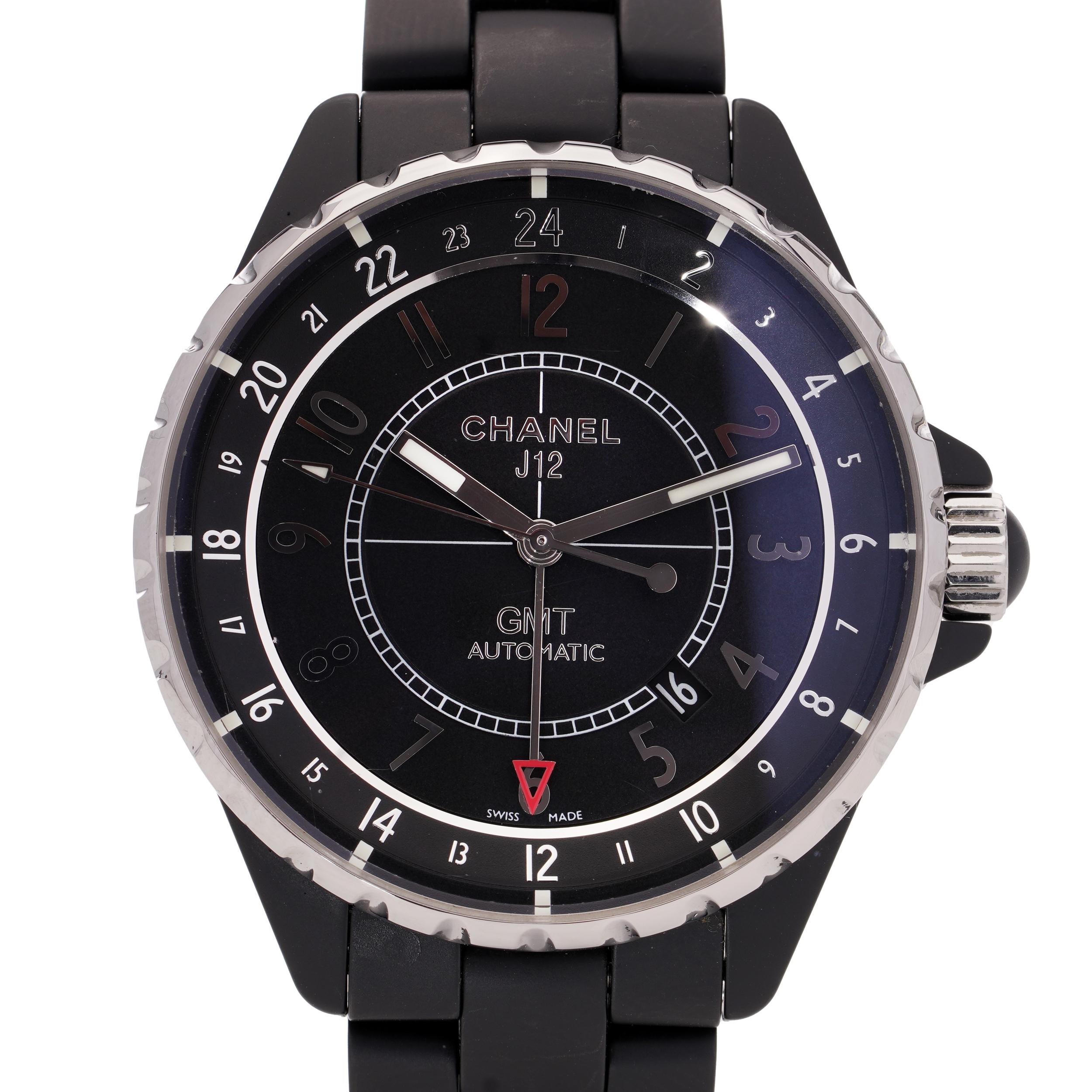 Chanel J12 GMT Ceramic Automatic Men's Wristwatch For Sale at 1stDibs