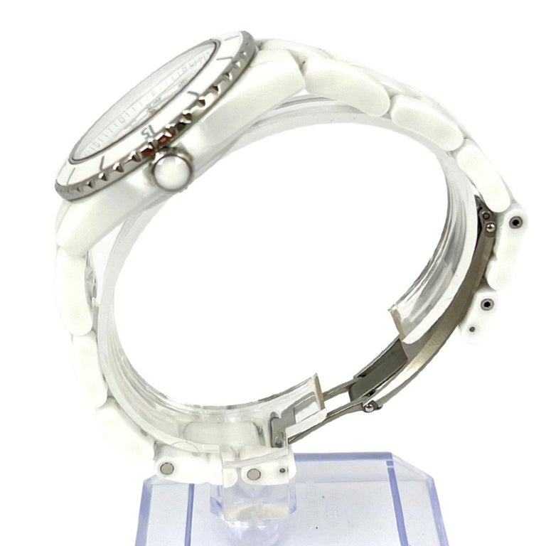 Chanel J12 NEW White Ceramic Diamond Quartz Ladies Watch For Sale at ...