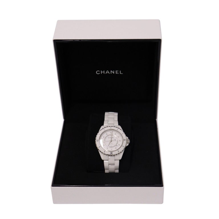 Chanel J12 White Ceramic Watch With Diamonds For Sale at 1stDibs