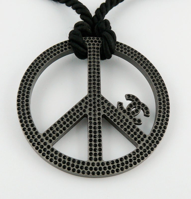Chanel Jewelled Massive Peace Sign CC Necklace Spring Summer 2008 at ...