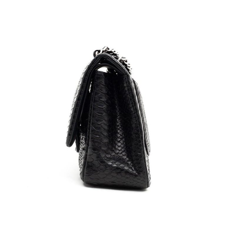 CHANEL Jumbo Black Python Timeless Bag For Sale at 1stDibs | chanel ...