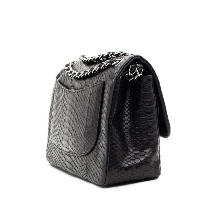 CHANEL Jumbo Black Python Timeless Bag For Sale at 1stDibs | chanel ...