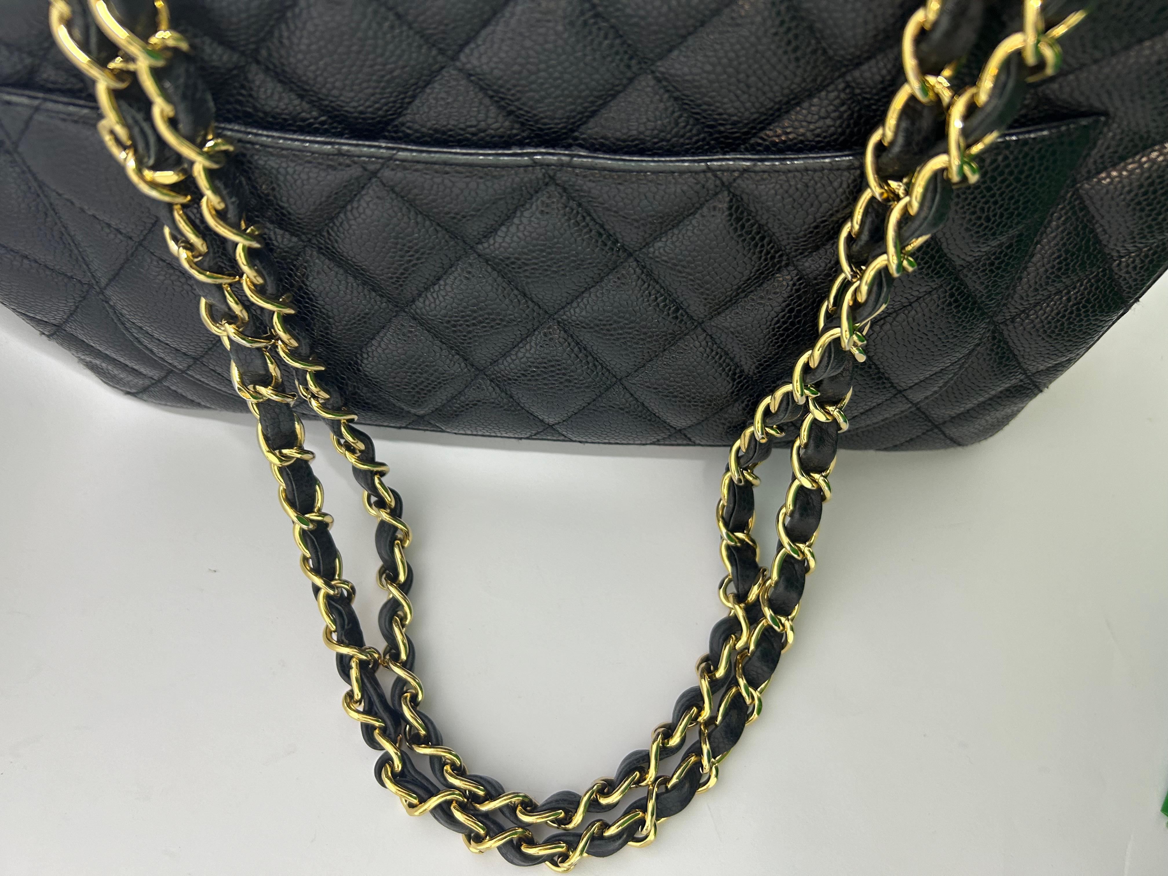 Chanel Jumbo Caviar Classic Single Flap Bag For Sale at 1stDibs
