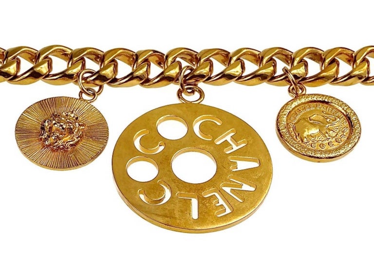 CHANEL Jumbo Iconic Logo Medallion Charm Necklace Belt at 1stDibs