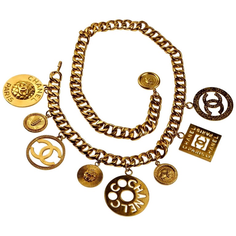 CHANEL Jumbo Iconic Logo Medallion Charm Necklace Belt at 1stDibs