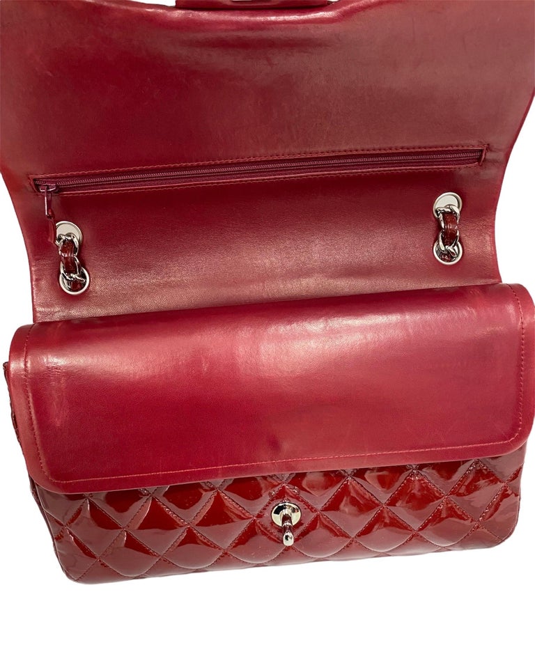 2011 Chanel Jumbo Red Vernis Shoulder Bag For Sale at 1stDibs