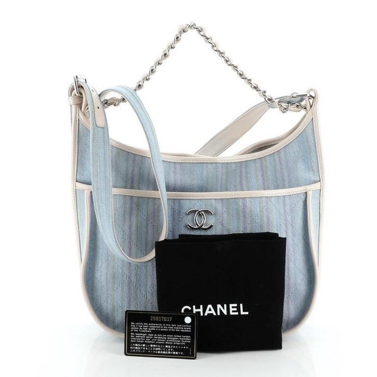 Chanel Jungle Stroll Hobo Quilted Printed Denim Medium at 1stDibs