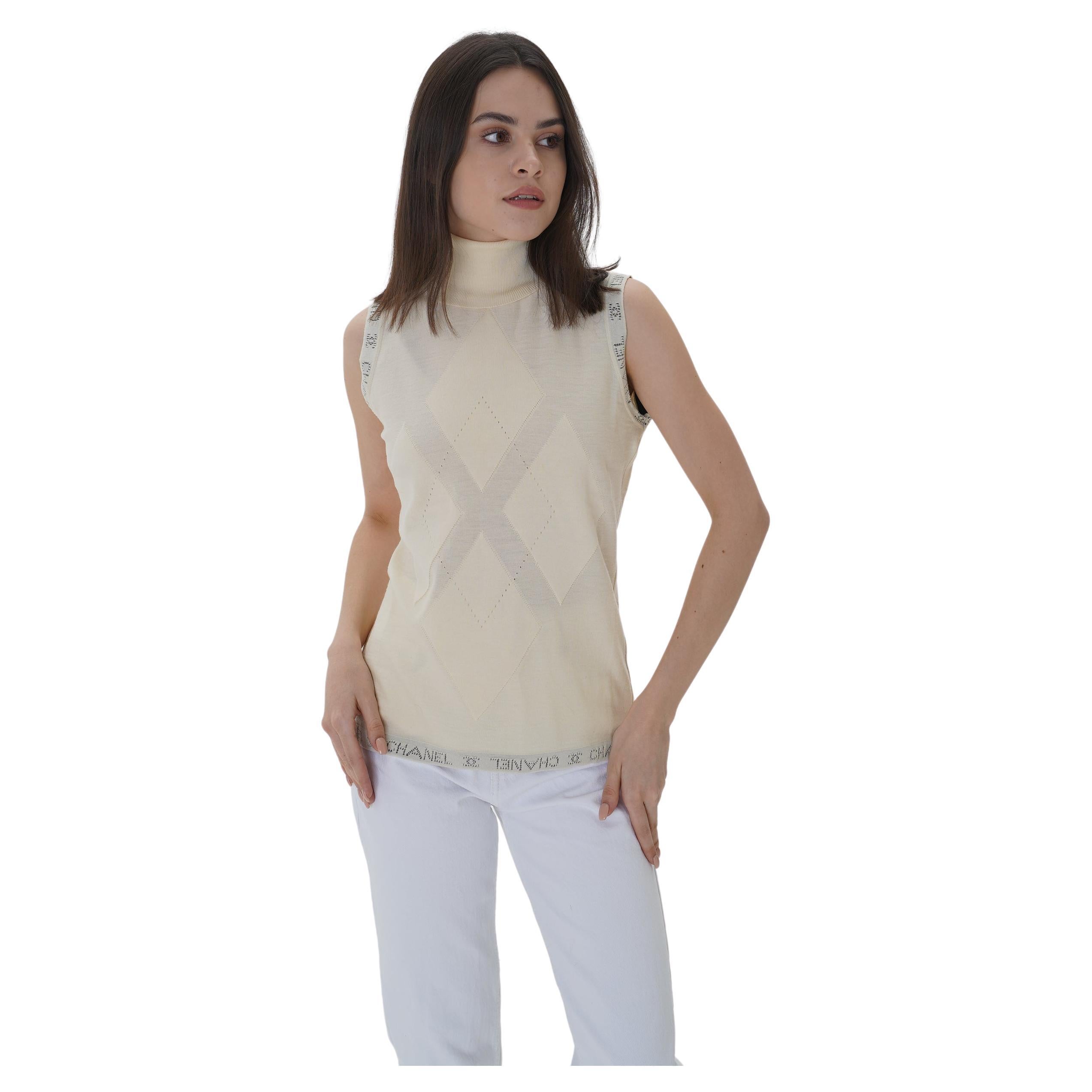 CHANEL and Karl Lagerfeld 2007 07A vintage wool logo vest top very rare ...