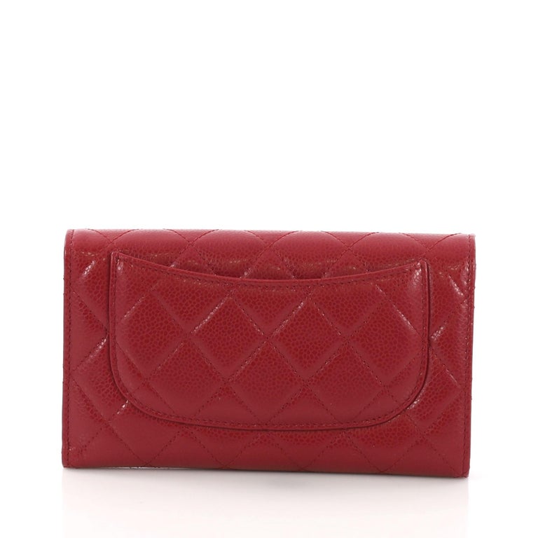 Chanel L-Flap Wallet Quilted Caviar Long at 1stDibs