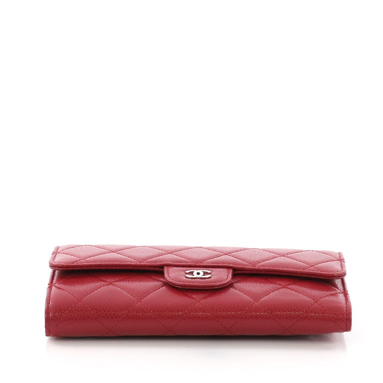Chanel L-Flap Wallet Quilted Caviar Long at 1stDibs