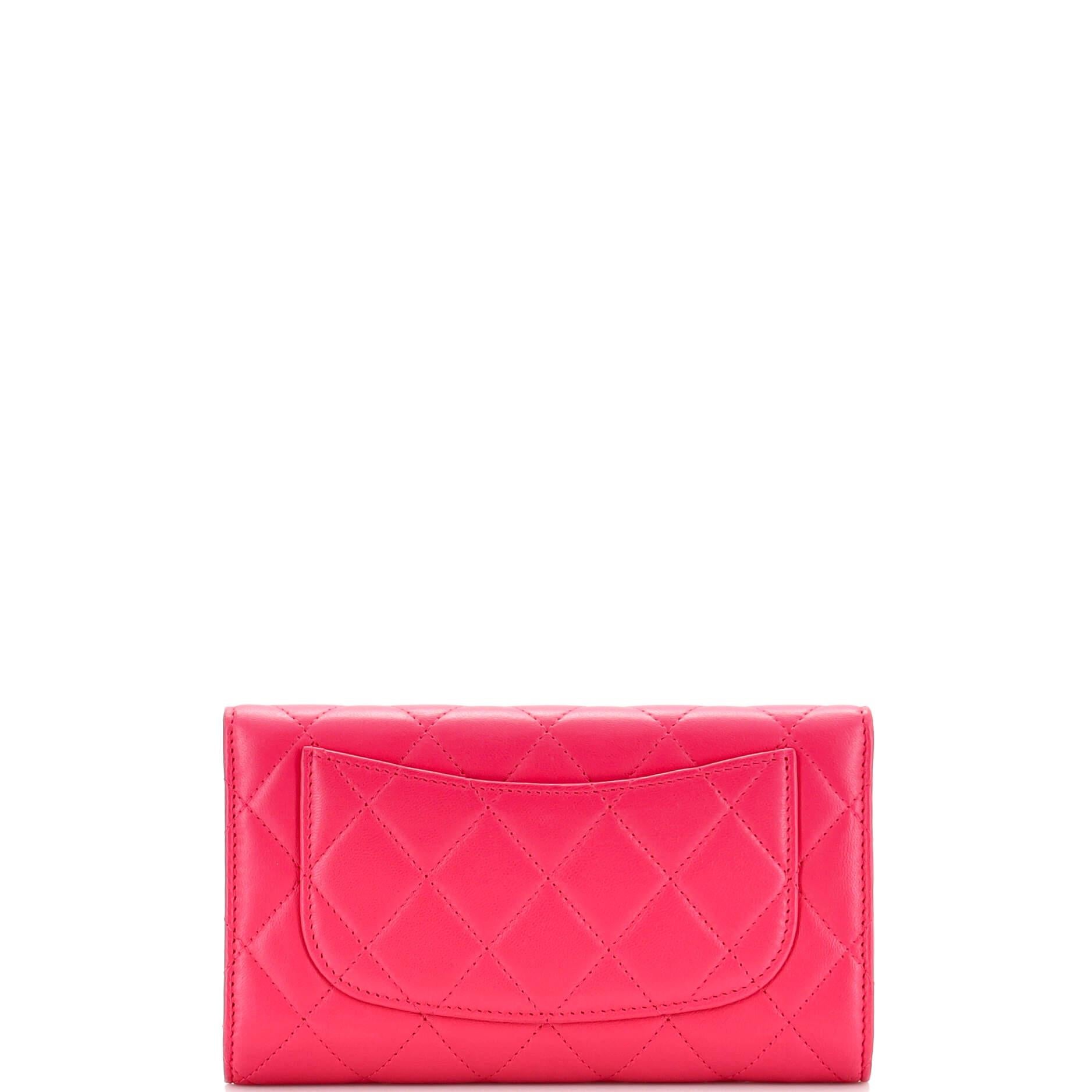 Chanel L-Flap Wallet Quilted Lambskin Long For Sale at 1stDibs