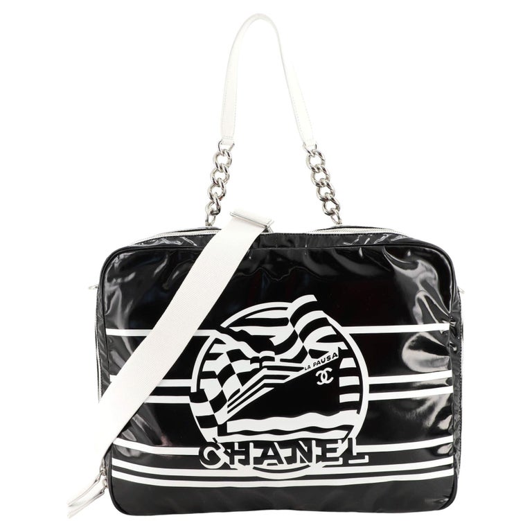 Chanel La Pausa Bay Camera Case Bag Printed Vinyl Large For Sale at 1stDibs