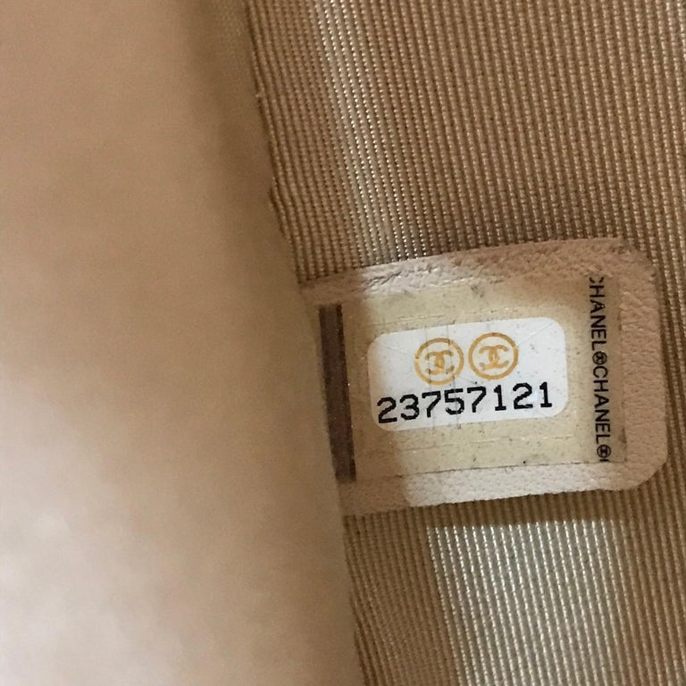 Chanel Label Click Shopping Tote Quilted Calfskin Small at 1stDibs