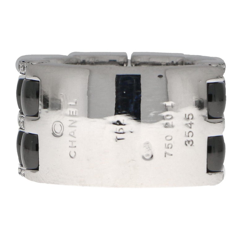 Chanel Large Diamond and Ceramic Flexible Ultra Ring Set in 18 Karat ...