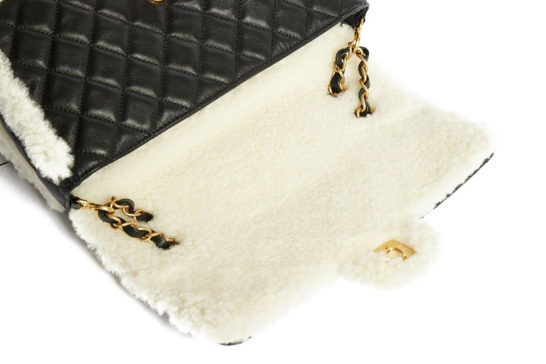 Chanel Large Fur Flap Bag For Sale at 1stDibs