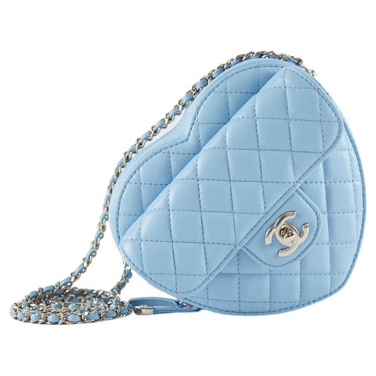 CHANEL LARGE HEART BAG Blue For Sale at 1stDibs