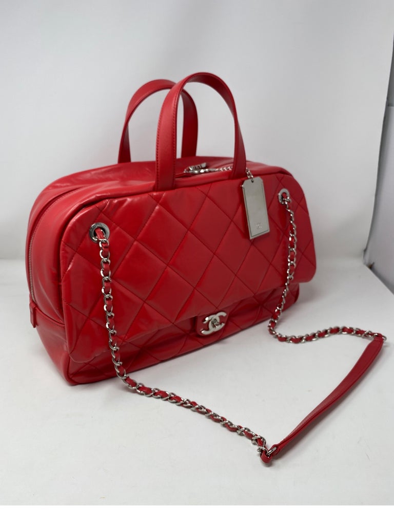 Chanel Large Red Bowler Bag at 1stDibs