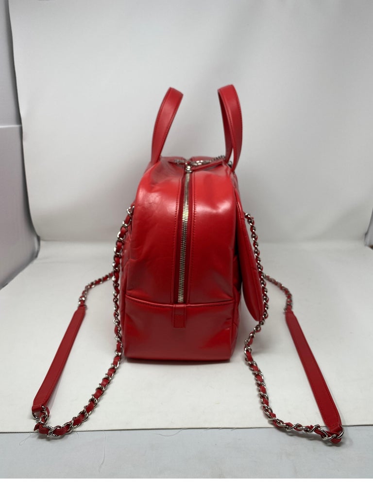 Chanel Large Red Bowler Bag at 1stDibs