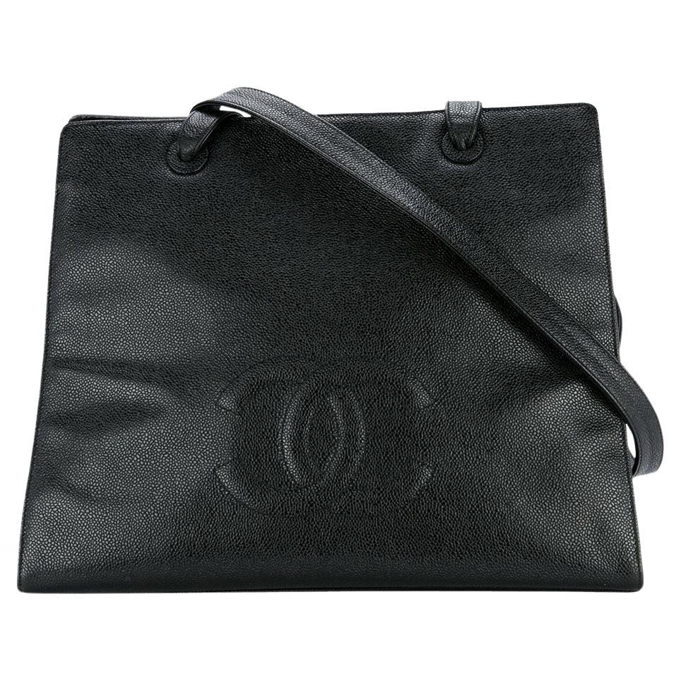 Chanel Work Business Grande CC Caviar Negro Tote en venta en 1stDibs