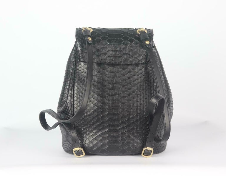 Chanel Leather Trimmed Python Backpack at 1stDibs