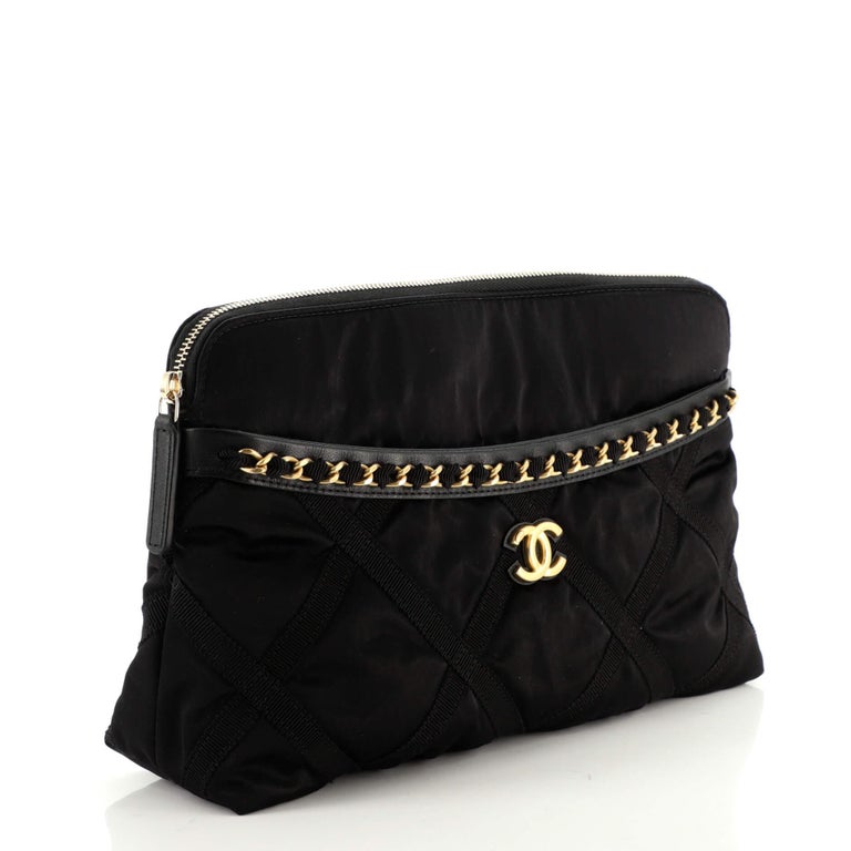 Chanel Lifestyle Foldable Tote Nylon with Grosgrain For Sale at 1stDibs