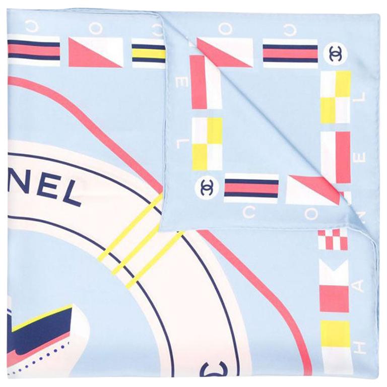 Chanel Silk Motifs Scarf at 1stDibs