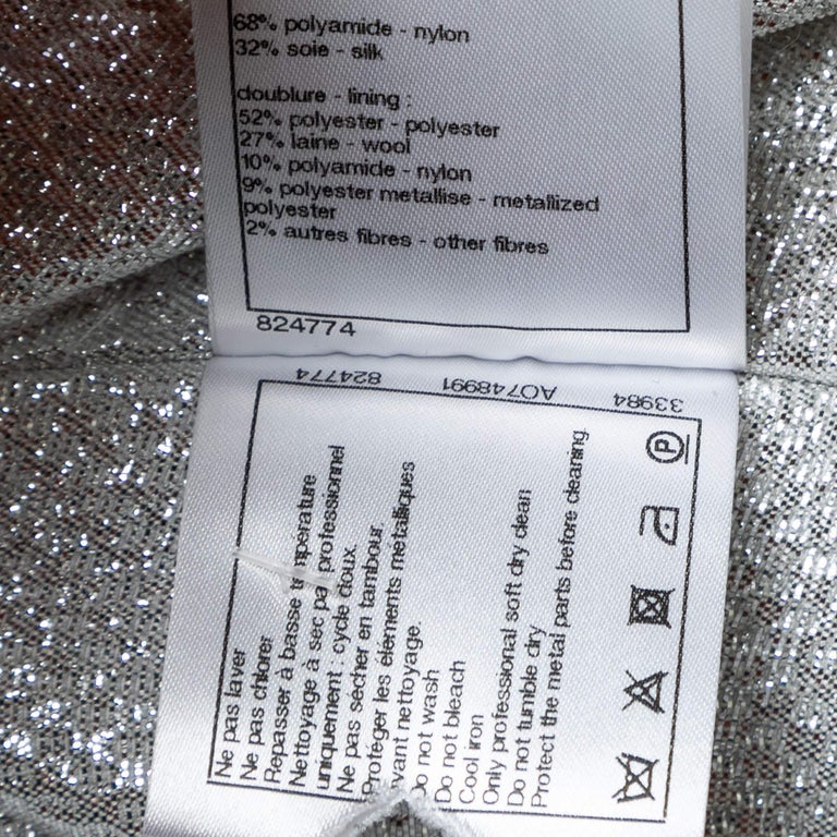 Chanel Light Blue Jacquard Zip-Up Track Jacket M For Sale at 1stDibs