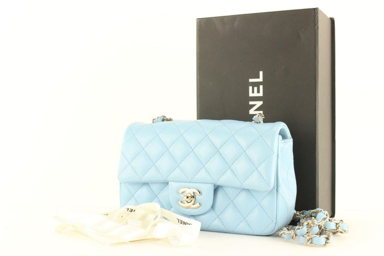 Chanel Light Blue Quilted Lambskin Mini Classic Flap GHW 1CJ1227 For ...